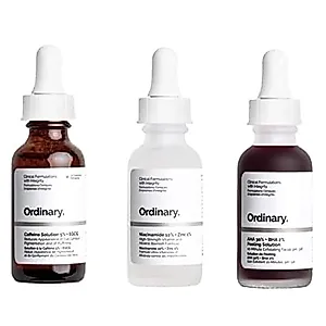 The New Ordinary Face Serum Set! Caffeine Solution 5% + AHA 30% + BHA 2% + B5! Niacinamide 10% + Zinc 1%! Help Fight Visible Blemishes And Improve The Look Of Skin Texture & Radiance!