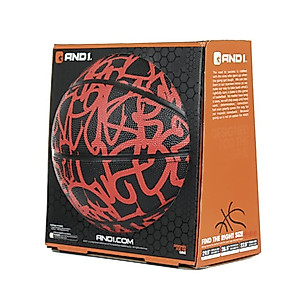 AND1 Fantom Graffiti Rubber Basketball: Official Regulation Size 7 (29.5 inches) Rubber Basketball - Deep Channel Construction Streetball, Made for Indoor Outdoor Basketball Games