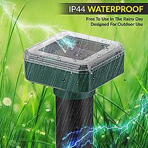 Titoland Mole Repellent Solar Powered for Lawns, 4 Pack Solar Mole Repellent & Gopher Repellent Ultrasonic Solar Powered Waterproof for Yard & Garden