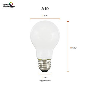 SYLVANIA LED TruWave Natural Series A19 Light Bulb, 75W Equivalent, Efficient 11W, Medium Base, 1100 Lumens. Dimmable, Frosted 5000K Daylight - 6 Pack (40819)