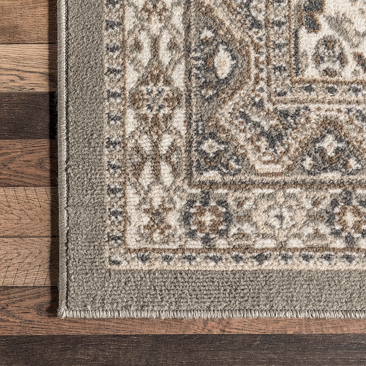 nuLOOM 2x10 Becca Traditional Tiled Area Rug, Taupe, Faded Transitional Design, Stain Resistant, For Bedroom, Dining Room, Living Room, Hallway, Office, Kitchen, Entryway