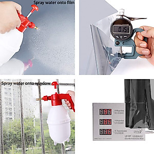 WPCTEV Window Film One Way Mirror Film Daytime Privacy Static Non-Adhesive Decorative Heat Control Anti UV Window Tint for Home and Office Black Silver 6 Mil 17.5 Inch x 6.5 Feet