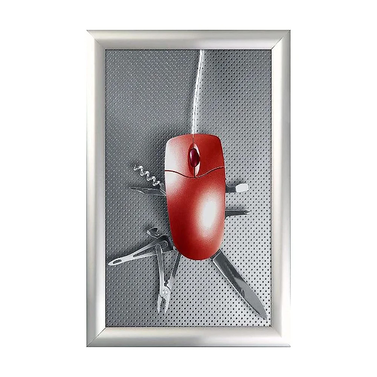 Snap Frame 11x17 Inch, 1 Inch, Silver, Mitered Corner, Front Loading