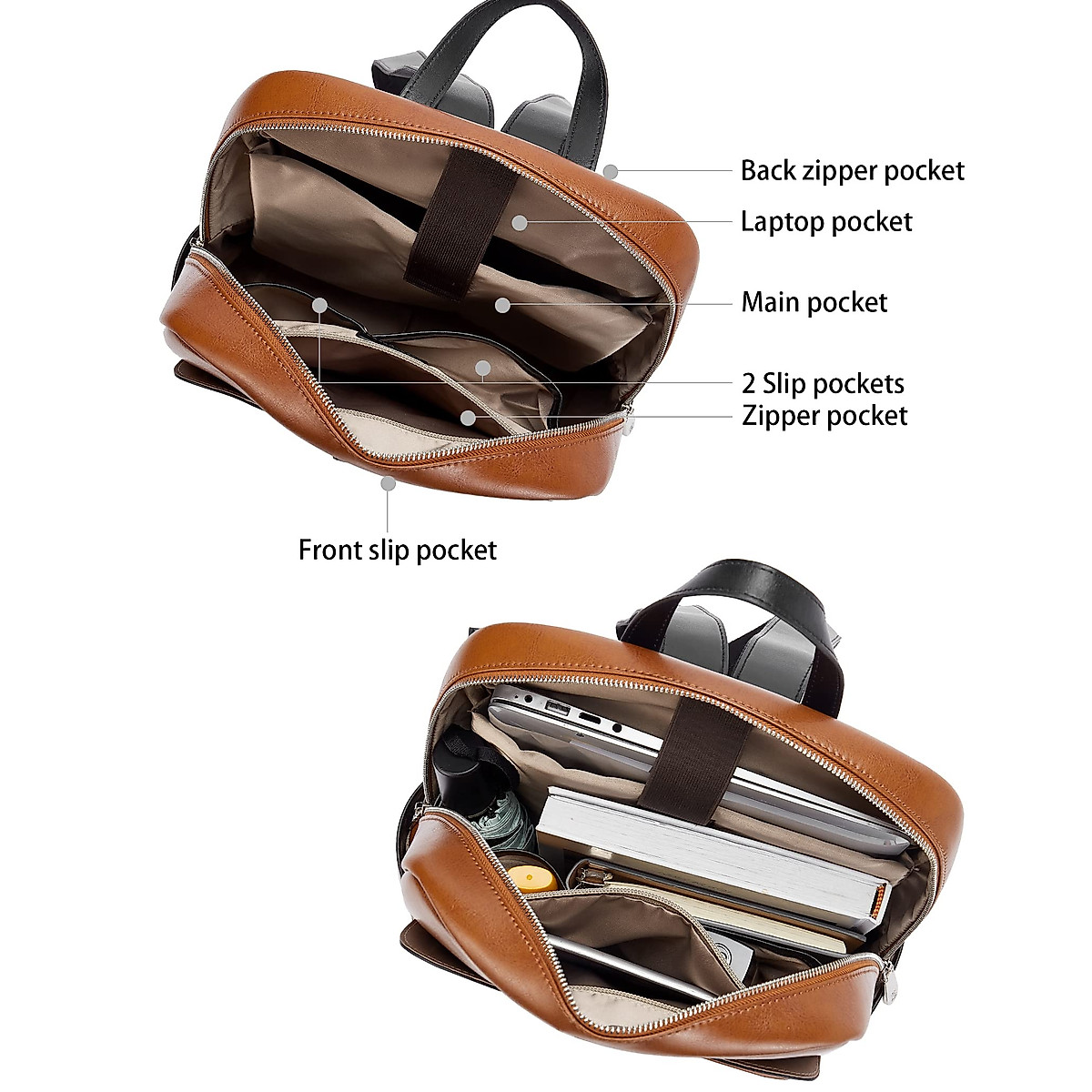 BOSTANTEN Womens Leather Wallets Bundle Genuine Leather Backpack