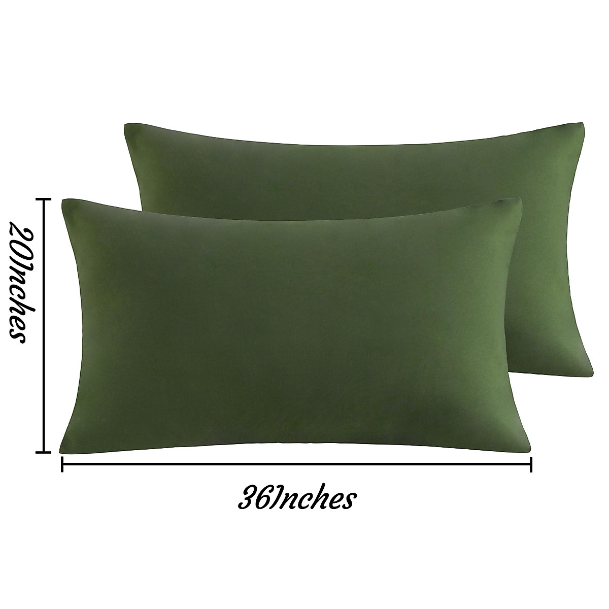 NTBAY King Pillow Cases Set of 2, 2 Pack Brushed Microfiber 20x36 Pillow Cases, Soft, Wrinkle, Fade, Stain Resistant Olive Green Pillow Cases with Envelope Closure, 20x36 Inches, Olive Green