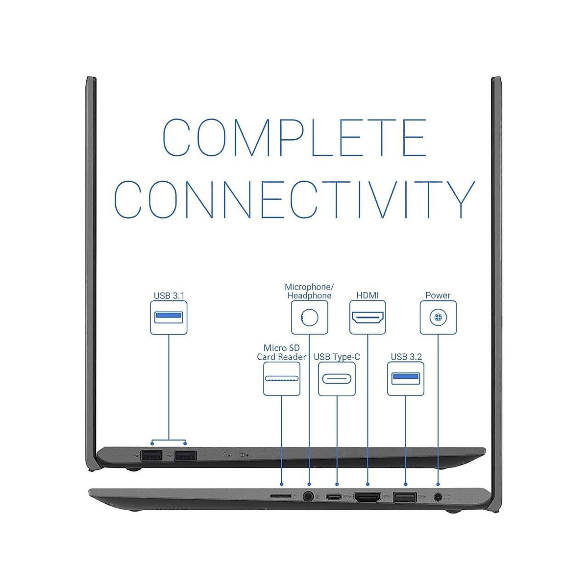 ASUS VivoBook 15 Thin and Light Laptop, 15.6” FHD Touchscreen, Intel i5-1035G1 CPU, 12GB DDR4 RAM, 256GB SSD, Fingerprint Reader, Webcam, Windows 10 Home, Black with Accessories