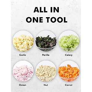 Geedel Food Chopper, Easy to Clean Manual Hand Vegetable Chopper Dicer, Dishwasher Safe Slap Onion Chopper for Veggies Onions Garlic Nuts Salads