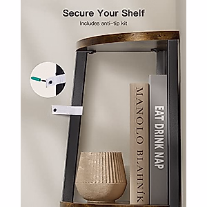 Pipishell Bookshelf, 6-Tier Bookcase with Storage Drawer, Tall Bookshelf Storage Rack with Metal Frame & Wood Grain Finish, Industrial Bookshelf for Living Room, Bedroom, and Home Office, PIBS02WN