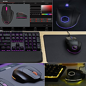 Cooler Master SGM-2007-KLON1 MasterMouse MM520 Claw Grip Gaming Mouse, 7 Buttons, RGB LED 3 Zone Light, On-The-Fly DPI 12000, Lag-Free