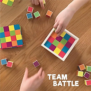 ROO GAMES Kaboom Blocks - Fast-Paced Matching and Building Game - for Ages 7+ - Board Game for Kids - Match and Build The Pattern Before The Board Pops!