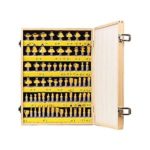 YONICO 70 Piece Set Router Bits 1/2 Shank- Tungsten Carbide Router Bit Set | Professional Wood Router Bits 17702