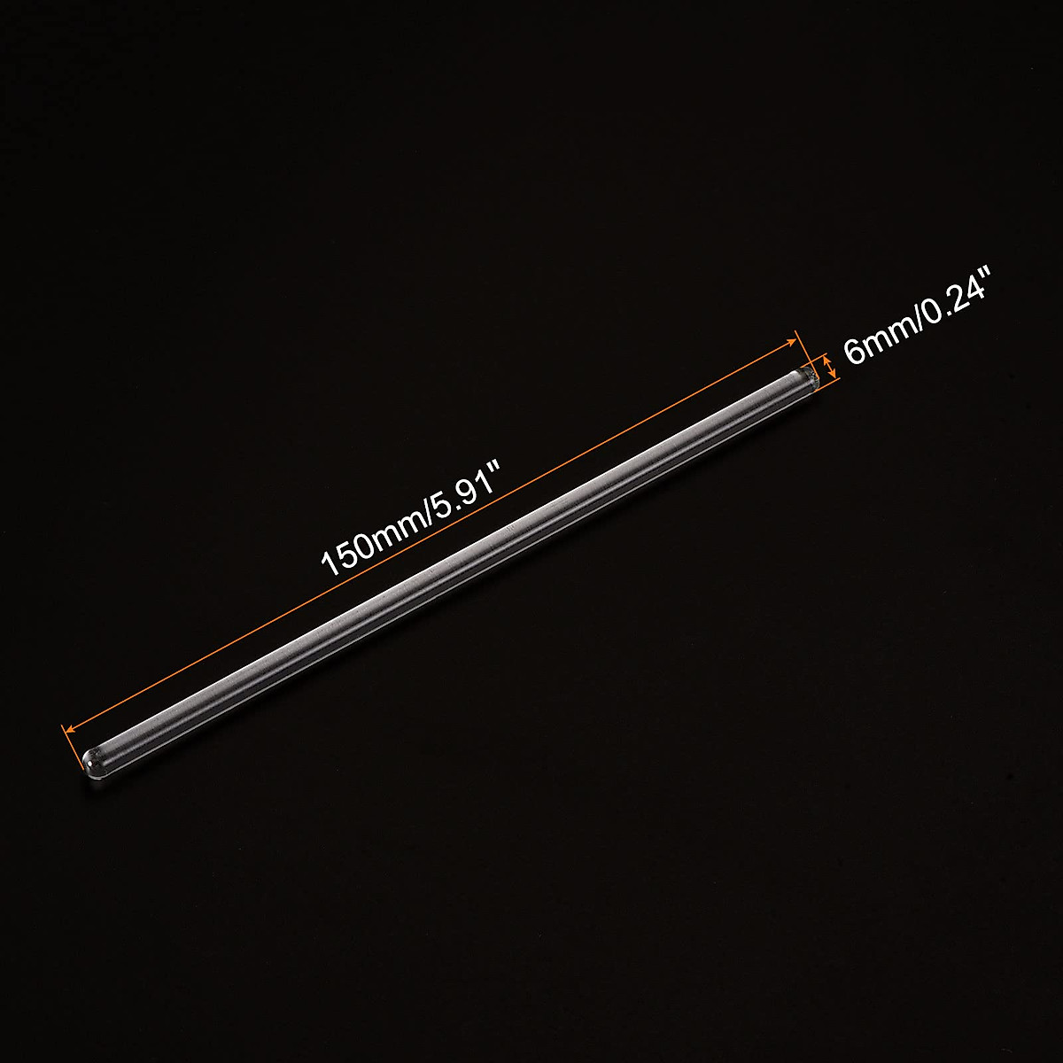 MECCANIXITY Borosilicate Glass Stick 5.91" Length 6mm Dia Stir Rod Mixing Tools with Both Ends Round for Lab Kitchen Science 6Pcs