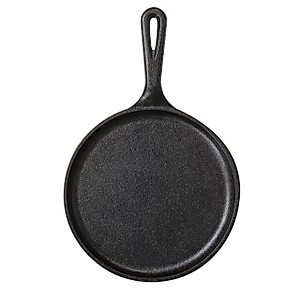 Lodge 8.38 in Cast Iron Round Griddle, Black