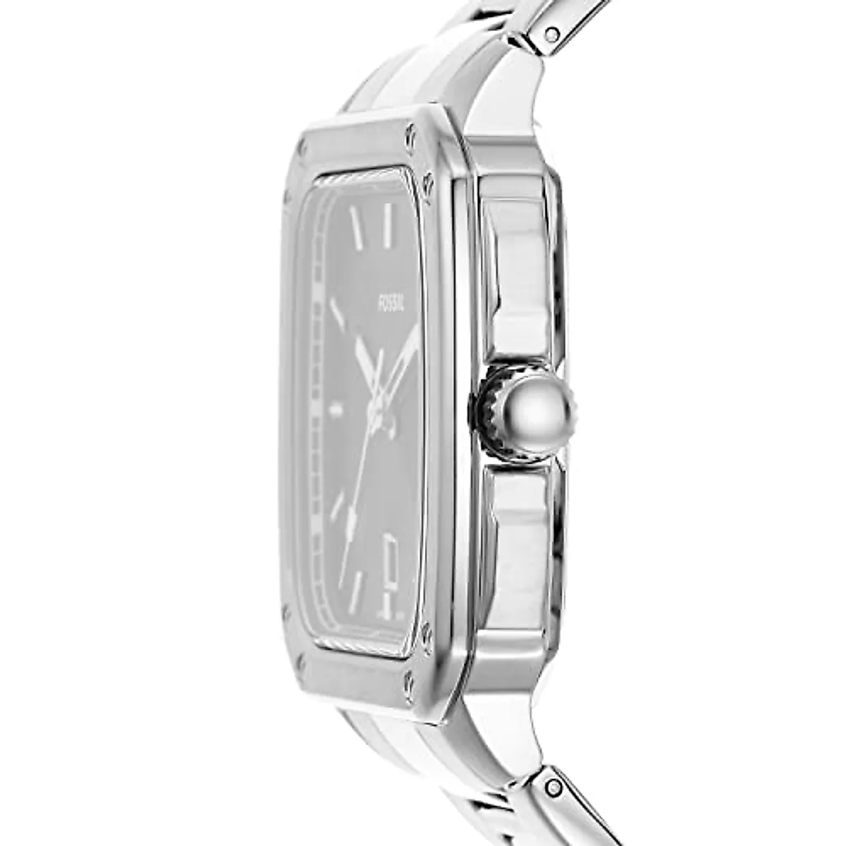 Fossil Men's Inscription Quartz Stainless Steel Three-Hand Watch, Color: Silver (Model: FS5933)
