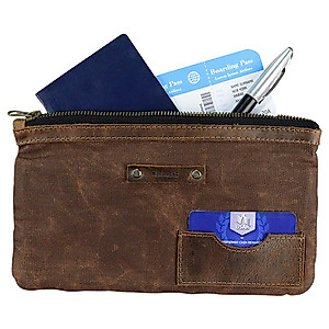 Hide & Drink, Waxed Canvas All Purpose Utility Pouch, Camping Organizer, Travel Accessories, Handmade :: Honey Bourbon