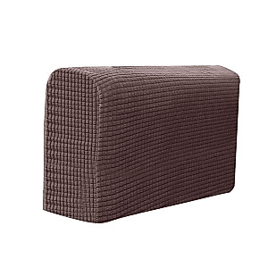 BESPORTBLE Chair Arm Protectors Sofa Armrest Cover Stretch Armchair Slipcover Protector Elastic Home Office Recliner Couch Cloth 2pcs (Dark Coffee)
