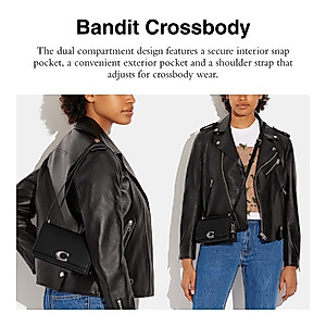 Coach Luxe Refined Calf Leather Bandit Crossbody, Black, One Size