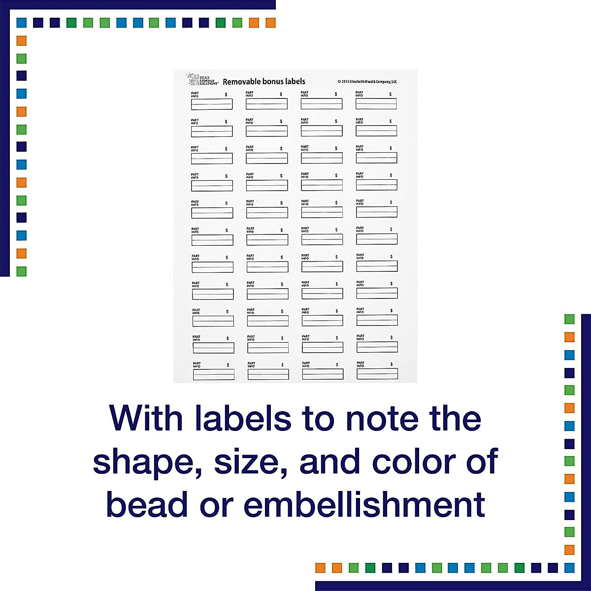 Bead Storage Solutions Elizabeth Ward Plastic Tray and Bead Organizer, 78 Containers of Various Sizes, Tray, and Lid for Beads, 8 Pack, Clear