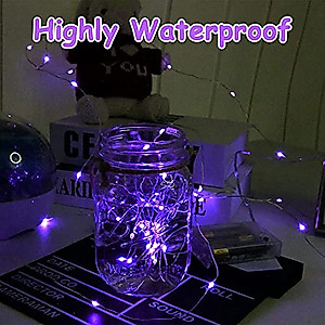 BOLWEO 10Ft 30 LED Purple Fairy Lights Battery Operated String Lights Starry for Bedroom Decor Diwali Halloween Christmas Lights Tree Wedding Party Decoration