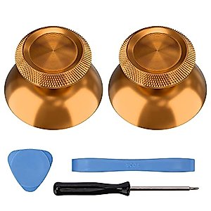 Avericht Metal Thumbsticks for PS5 Controller, Aluminum Joystick Replacement Kit for Dualsense Controller Accessories (Gold)