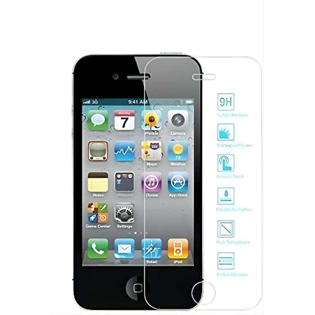 Mosiwe Box Packaging +Screen Protector with Original Music Player iPod Touch 4th Generation Touch (8GB-Black)