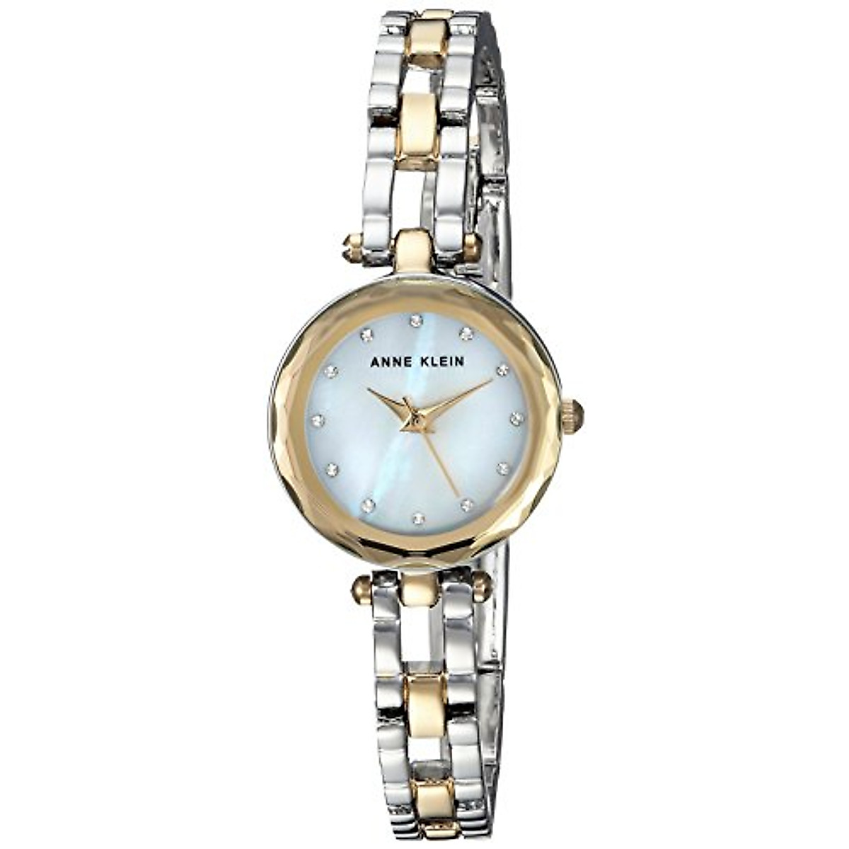 Anne Klein Women's Premium Crystal Accented Two-Tone Open Bracelet Watch