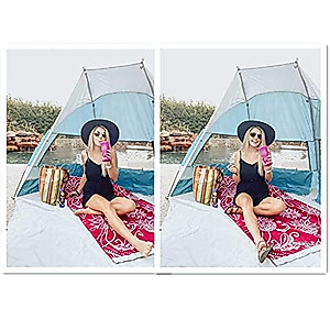G4Free Portable Beach Tent 2-3 Persons Sun Shade Shelter UPF 50+ Sport Umbrella Canopy with Extendable Floor Foldable Lightweight