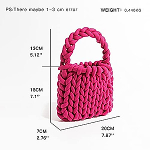 Woven Women Handbags Handmade Shoulder Bag Crochet Small Tote Bag Casual Spring Summer Purse Wrist Phone Pouch purple
