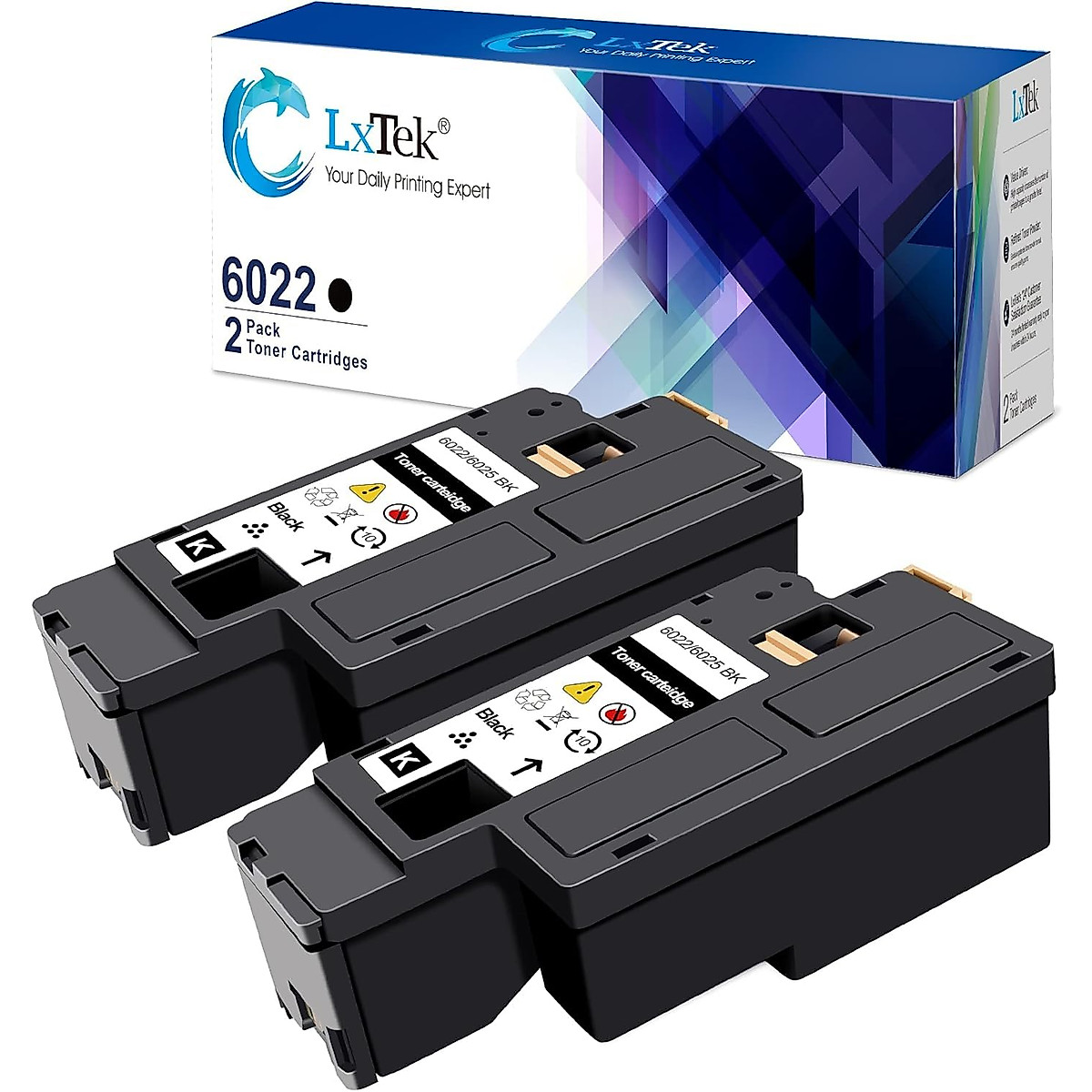 LxTek Remanufactured Toner Cartridge Replacement for Xerox WorkCentre 6027 6025, Phaser 6022 6020 Printer(2 Black 106R02759), High Yield