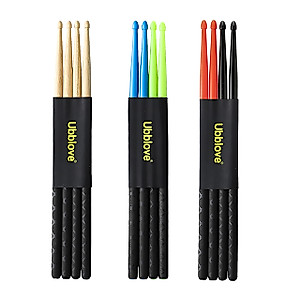 Nylon Drumsticks 2 pairs with ANTI-SLIP Handles for Drum,Exercise Plastic Drum Sticks,Attractive,Light and Durable Sticks for Drums,Musical Instrument Percussion Accessories (Black and Red)