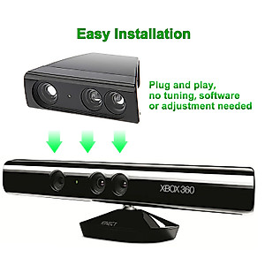 OSTENT Super Zoom Wide-Angle Lens Sensor Range Reduction Adapter for Microsoft Xbox 360 Kinect