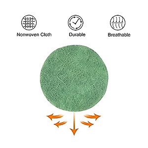 PATIKIL 2cm Plant Pot Hole Pad, 200 Pack Round Mini Non-Woven Flower Bonsai Bottom Soil Mat, Green