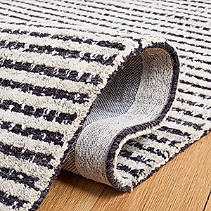 SAFAVIEH Abstract Collection 4' x 6' Black/Ivory ABT853Z Handmade Premium Wool Entryway Living Room Foyer Bedroom Accent Rug