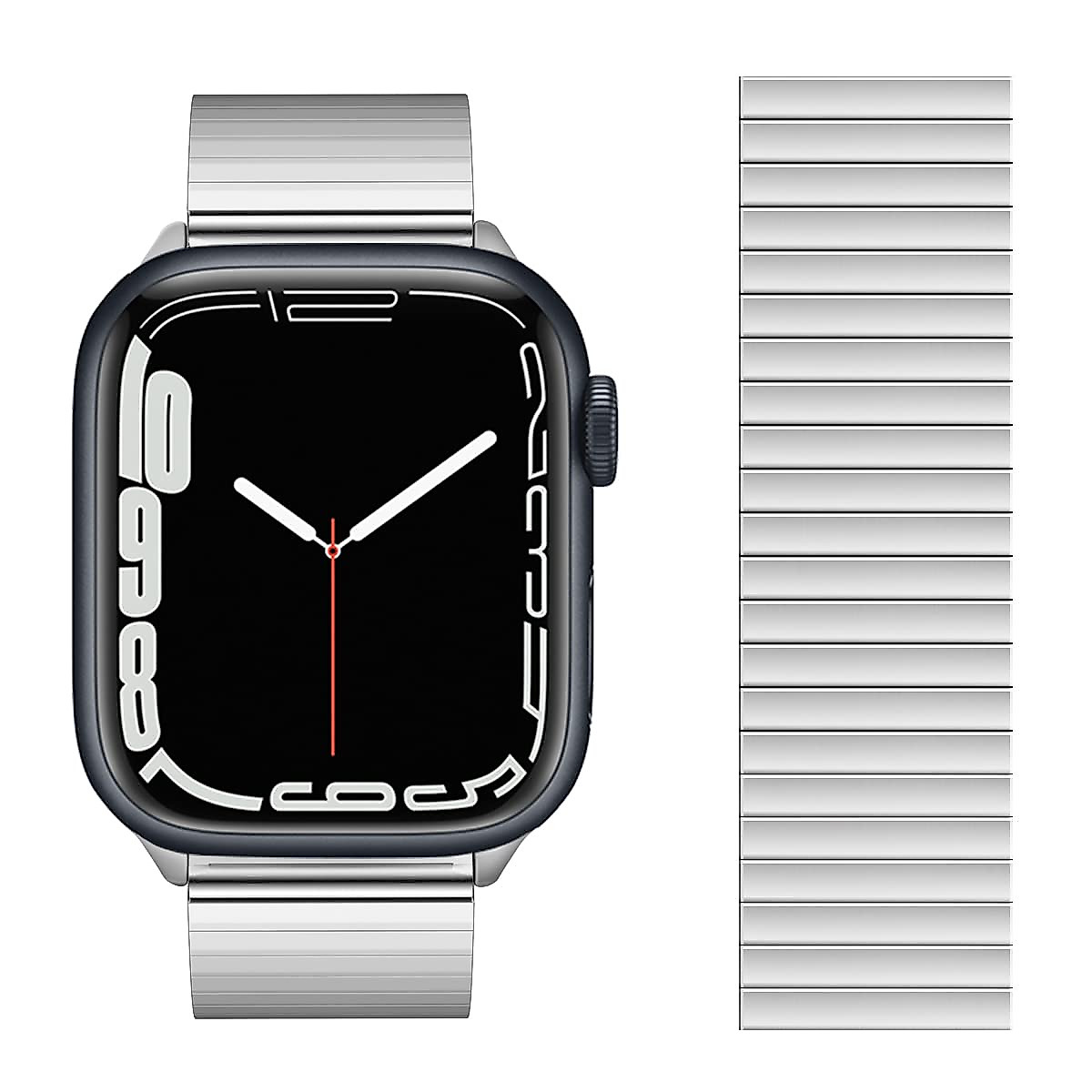 Designed specifically for Apple Watch Ultra 2 49mm Stretchable Elastic Sport Metal bands Compatible with Apple Watch Ultra 49mm Smart Watch stainless steel expansion watchband Silvery