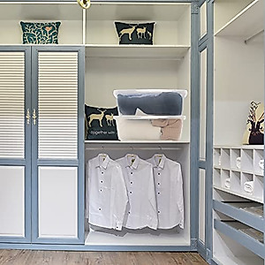 Bblina Clear Storage Bins, Plastic Latch Boxes set of 2, 16 Quarts