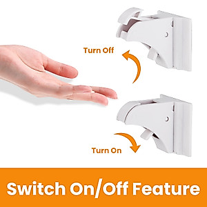 YSF 12 Pack Magnetic Cabinet Locks Highly Secure Baby Proofing Cabinet Latch Child Safety Locks for Cupboard Drawers, Adhesive Easy Installation Children Proofing Cabinet Latches(10 Locks + 2 Keys)