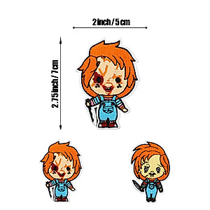 Good Guys Patches for Chucky Costume Adult Women Adult Men Chucky Shirt Sweater Halloween Patches Good Guys Overalls Chucky Tattoos Temporary Halloween Tattoos - Iron On