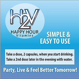 Happy Hour Vitamins Bottle - Multivitamin Formulated for Better Mornings – Live & Feel Better with Milk Thistle, Prickly Pear Cactus, B & C Vitamins, & More- 30 Servings