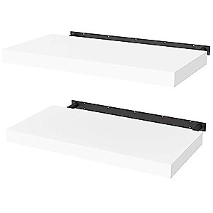 Bestar Universel 12W Set of 24W x 12D Floating Shelves in White