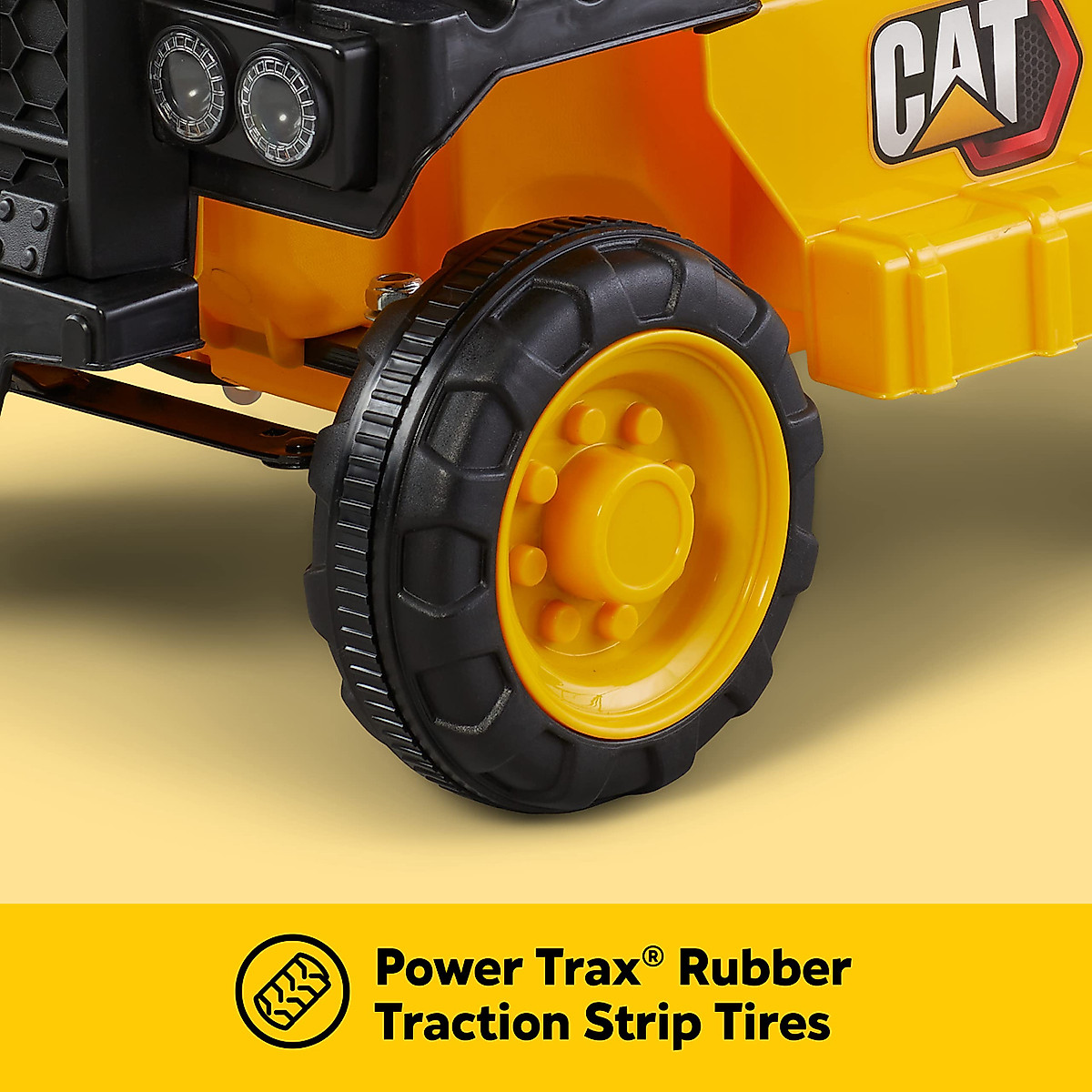 Kid Trax CAT Dump Truck Toddler Electric Quad Ride On Toy, 6 Volt, Kids 1.5-2.5 Years Old, Max Rider Weight 44 lbs, Yellow (KT1615)