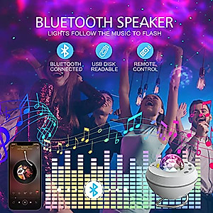 KGC Star Projector Galaxy Light, Galaxy Projector for Bedroom with Remote Control, Bluetooth Speaker & Voice Control, Night Lights Projector for Kids Room, Adults Home Theater, Party, Dorm Room Decor