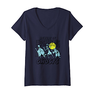 Womens Haunted Mansion - HItchhiking Ghost V-Neck T-Shirt