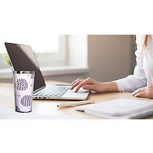 CUAJH Cute Hedgehog Heart Travel Coffee Mug for Women Men Thermal Tumbler with Wrap, Lid and Stainless Steel Interior 14 OZ