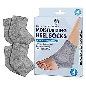 Dr. Frederick's Original Moisturizing Heel Socks for Cracked Heel Treatment - 2 Pairs - Stop Cracked Heels in Their Tracks