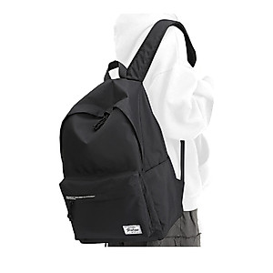 PAUBACK Black high school backpacks for teen girls,book bag backpack for school teens,college travel daypack for women men for laptop 15.6",water resistant & lightweight Casual University backpack