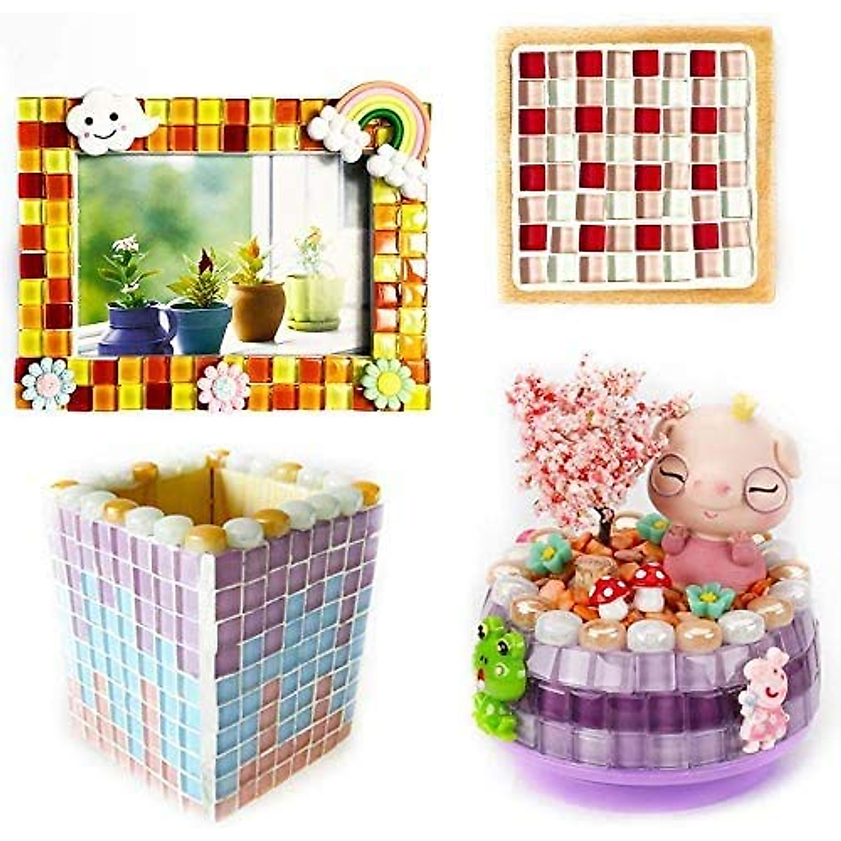 BestTeam 200g Mosaic Tile, Glass Tiles for Art Crafts DIY Children Puzzle Handmade Materials Home Decor -3/4 Inch (20mm) (Sky Blue)