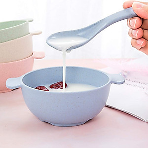 Jomihoney Soup Spoons, Microwave Dishwasher Safe Meal Spoon, 4 Pcs 5.9 Inch Europe Style spoon Sets for Kid or Adult