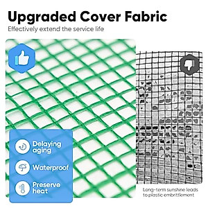 Quictent 12x6.6x6.6 FT Walk-in Greenhouse for Outdoors, Heavy Duty Large Garden High Tunnel Green House, Portable Winter Hot House with PE Cover Zipper Screen Door & 6 Screen Windows, Green