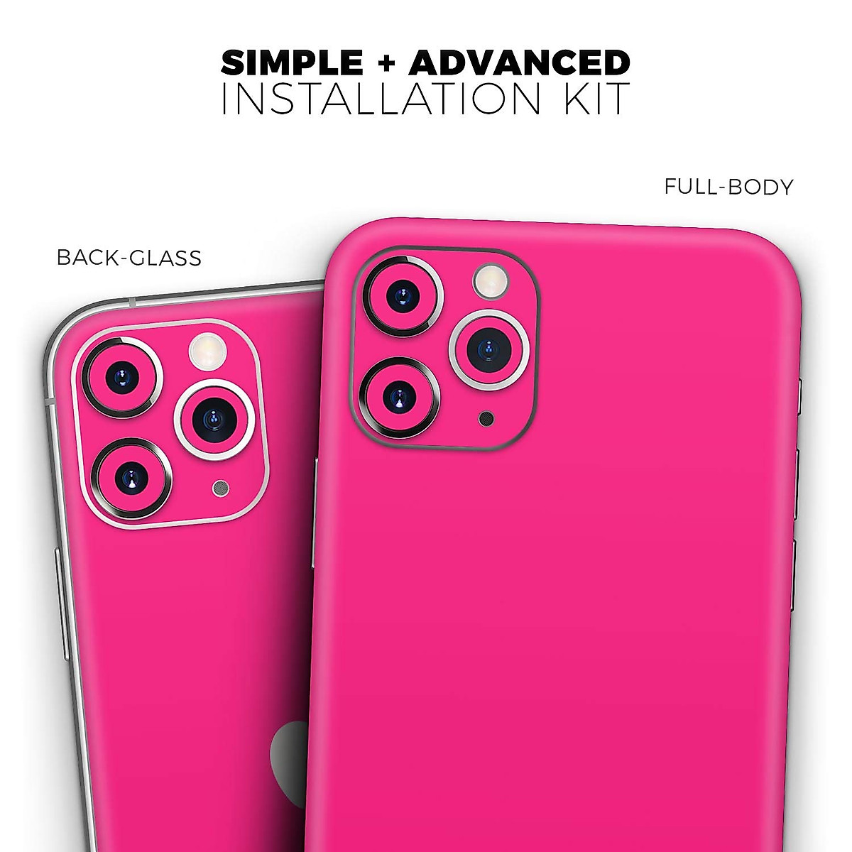 Design Skinz Solid Pink V2 - DesignSkinz Protective Vinyl Decal Wrap Skin Cover Compatible with The Apple iPhone 11 Pro (Full-Body, Screen Trim & Back Glass Skin)