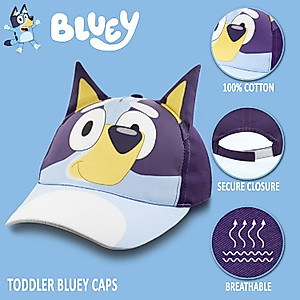 Bluey Hat Toddler Baseball Cap – Cute Hat for Kids, Adjustable Toddler Ball Cap, Bluey, Bingo, Bandit